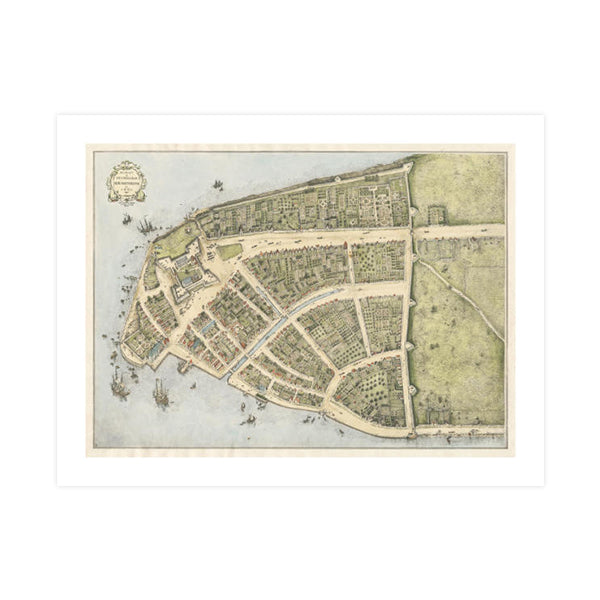 Redraft of the Castello Plan, New Amsterdam, as it appears in 1660 Pri